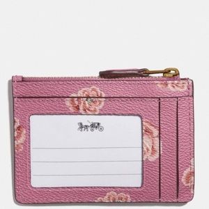 Coach | Accessories | Coach Mini Skinny Id Case Rose Print | Poshmark